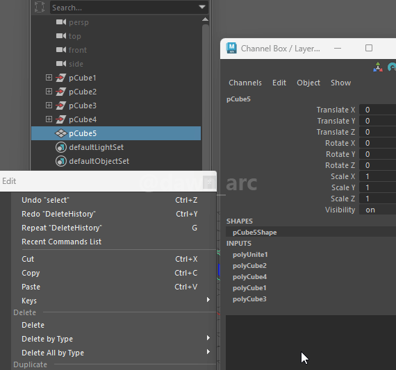 [Maya]常用快捷键和基础操作